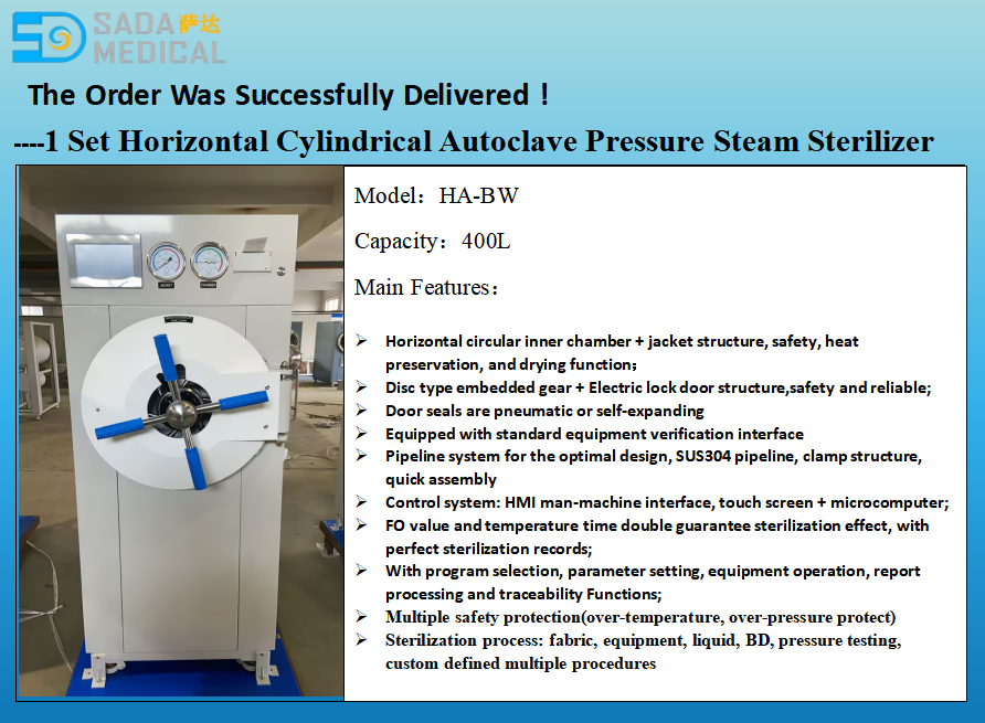 HA-BW400 Horizontal Cylindrical Autoclave – 400L Capacity Sterilizer ...